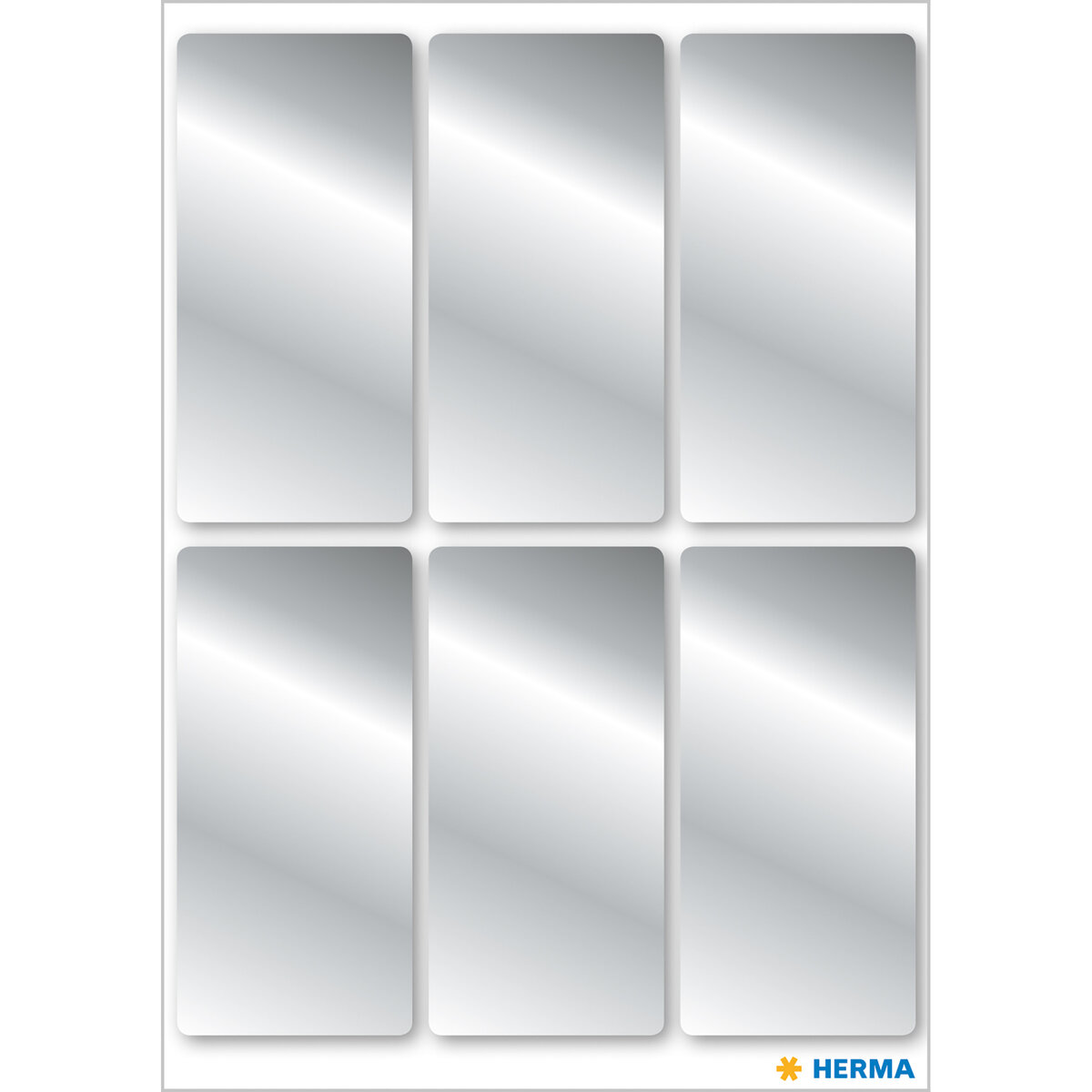 Silver labels 26 x 54 mm, 15077