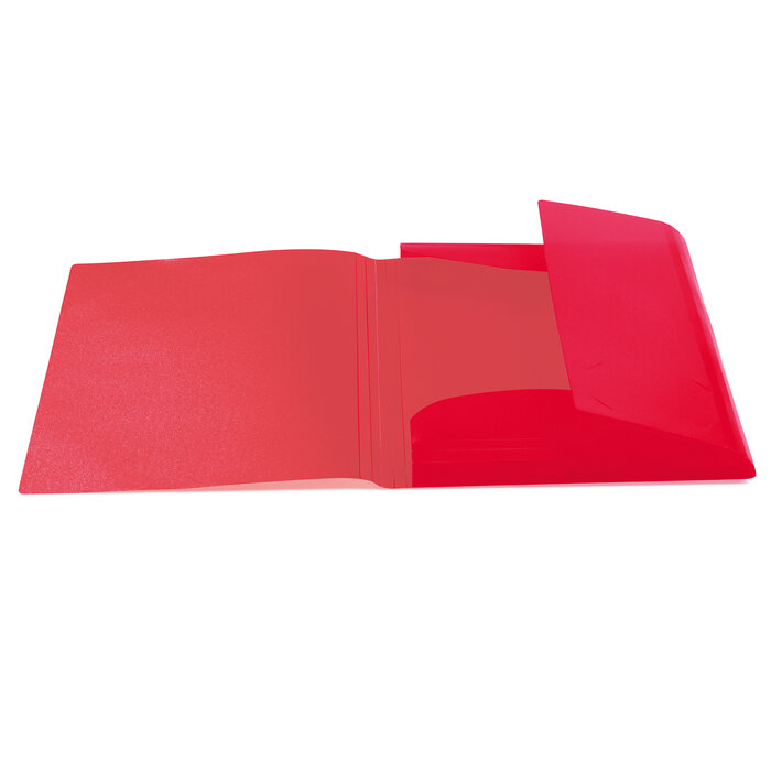 Elasticated folder A3 PP translucent red
