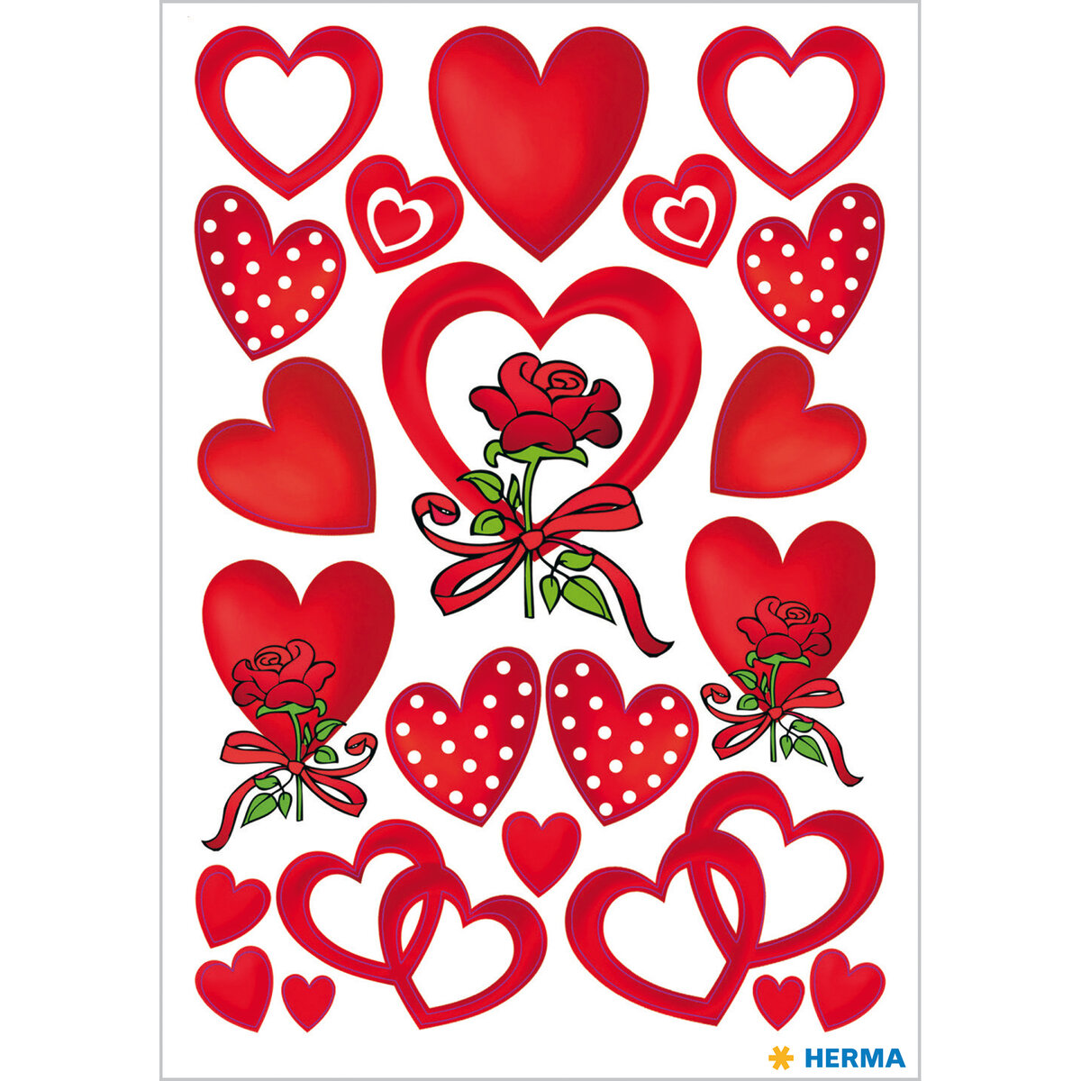 DECOR stickers Hearts and roses 3 sheet-3619