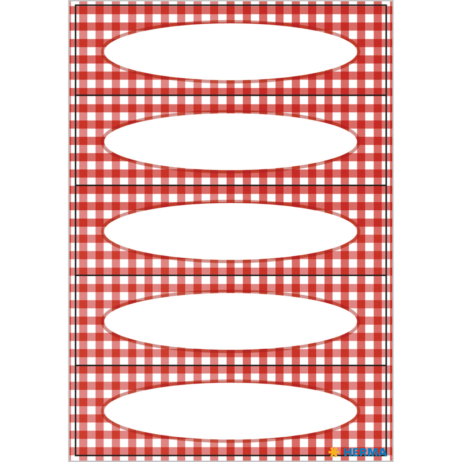 Kitchen labels gingham red