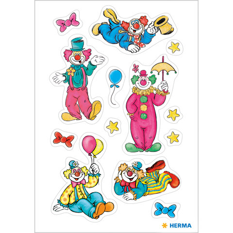 Sticker Clowns glittery