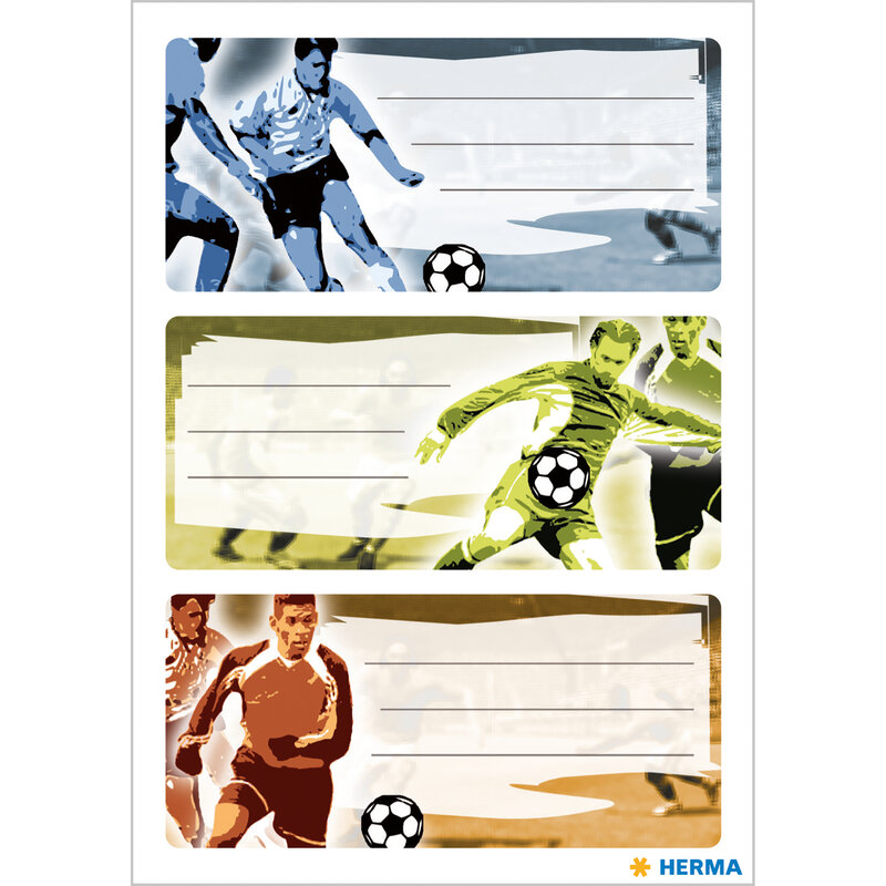 Book labels 76x35 mm football 3 sheets-5598